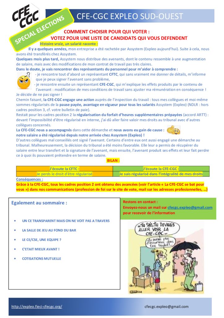 FIECI CFE-CGC : Site de la section syndicale Expleo – Un site utilisant ...